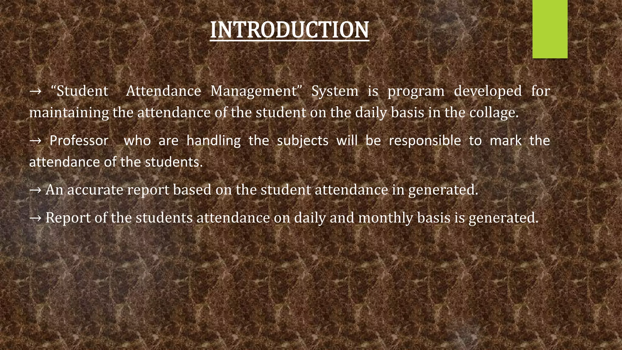 student attendance management system | PPTX