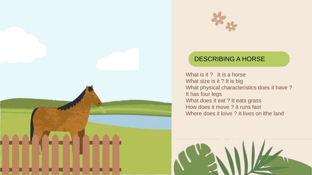 PPT DESCRIBING ANIMALS.pptx berisi tentang descriptive text | PPTX