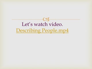 Ppt describing people | PDF