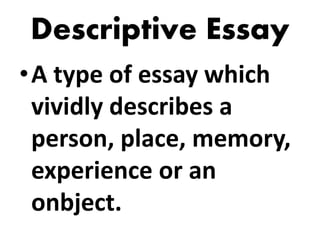 Ppt descriptive essay | PPTX