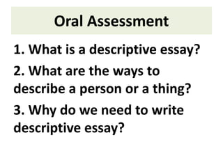 Ppt descriptive essay | PPTX