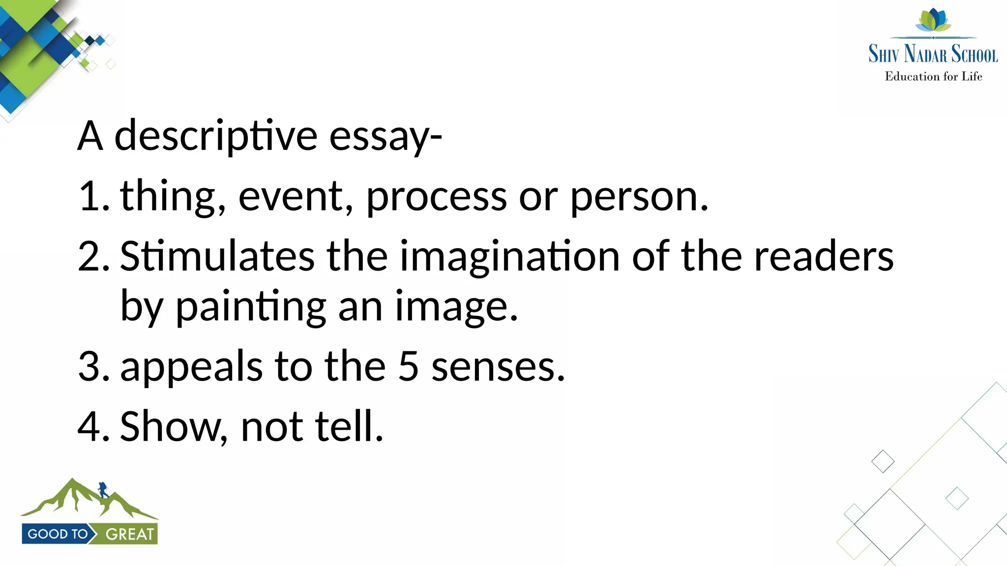 Presentation Descriptive writing pptx - VII | PPT