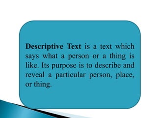 Ppt descritive text | PPT