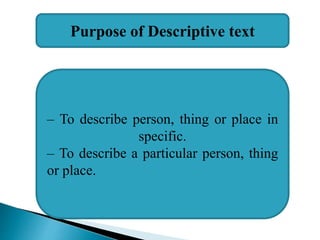 Ppt descritive text | PPT