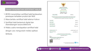 Proses Produk Halal (PPH) BPJPH Kab. Semarang | PPTX