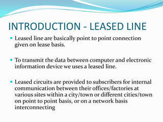 design of leased line network using vmux | PPT