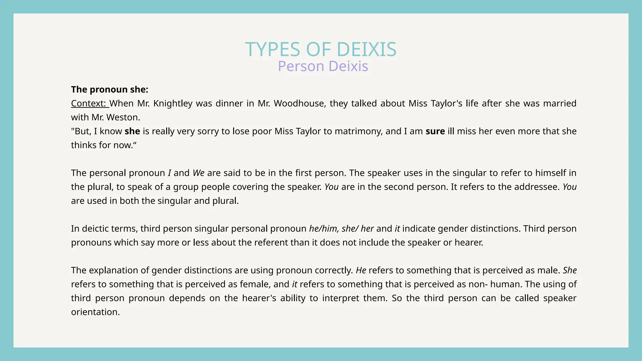 presentation diexis ppt deixis types and sample | PPTX