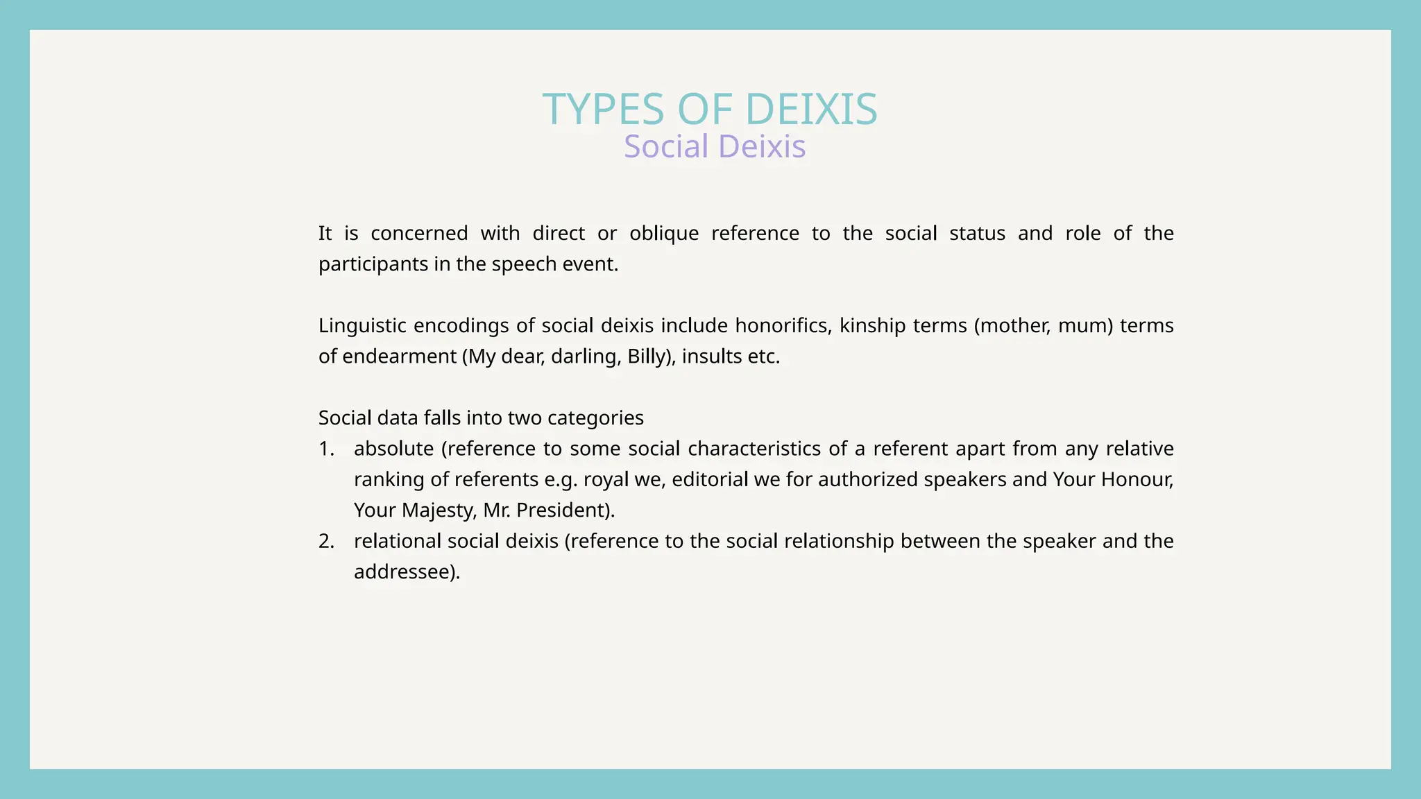 presentation diexis ppt deixis types and sample | PPTX