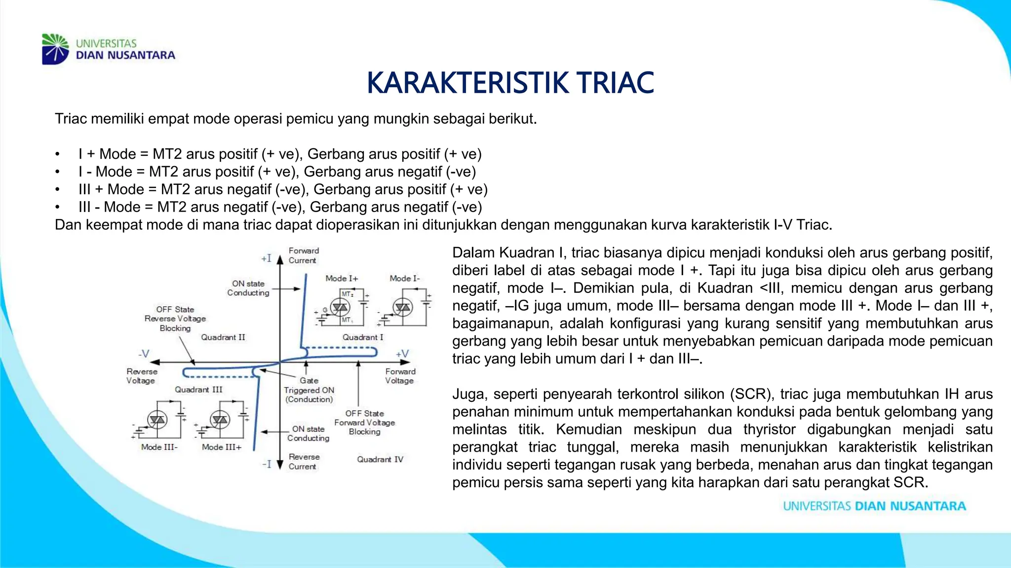 Diac & Triac untuk memenuhi tugas komponen | PPTX