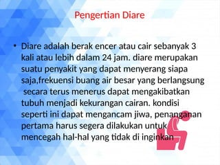 PPT DIARE dan pengertian tentang diare untuk anak sekolah | PPTX