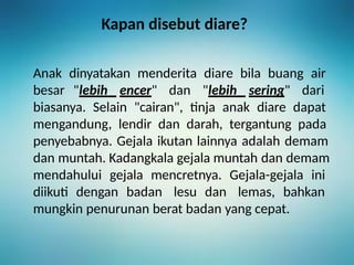 PPT DIARE dan pengertian tentang diare untuk anak sekolah | PPTX