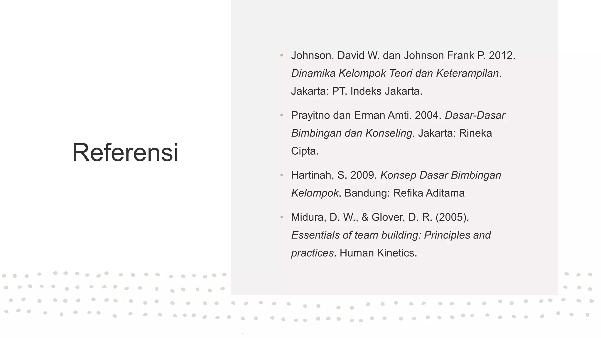 Ppt dinamika kelompok dan team building | PPTX