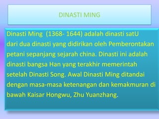 Ppt dinasti ming yuniarti dan rina | PPTX