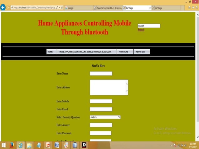 Home Appliances Controlling Mobile through Bluetooth with gantt chart ...