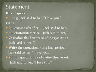 Direct and Indirect Speech | PPT