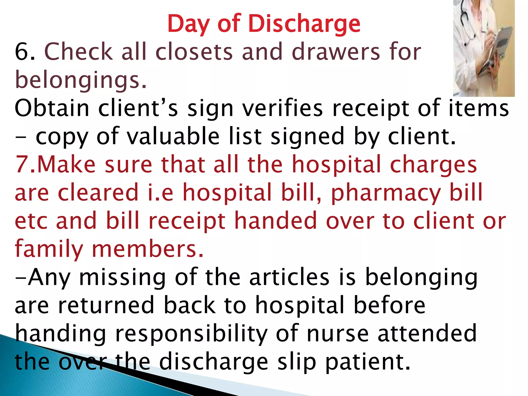 Ppt discharge of the patient | PPTX