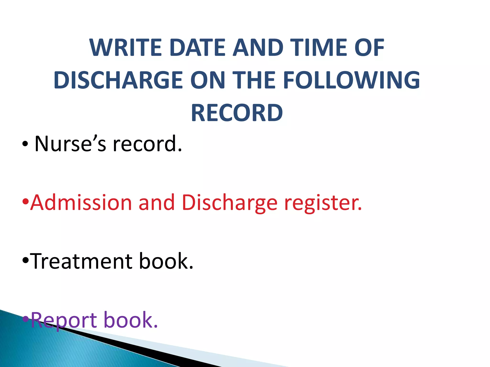 Ppt discharge of the patient | PPTX