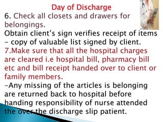 Ppt discharge of the patient | PPTX