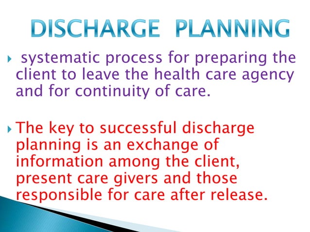 Ppt discharge of the patient | PPTX | Physical Therapy | Wellness
