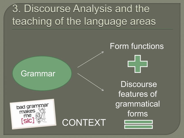 Discourse analysis and language teaching | PPTX