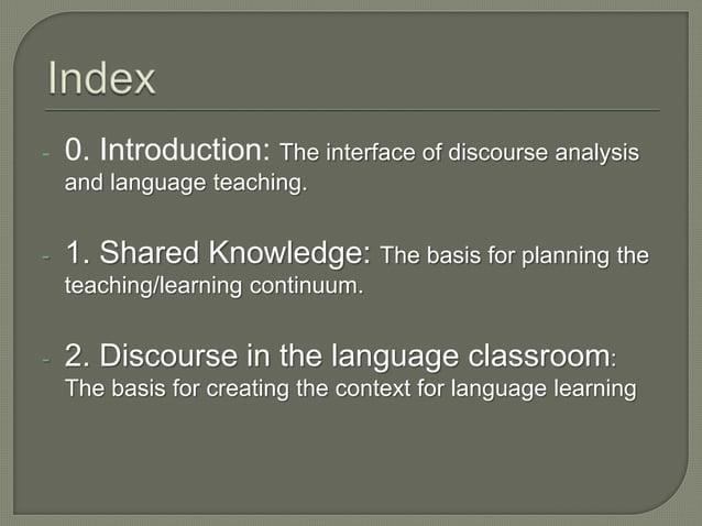 Discourse analysis and language teaching | PPTX
