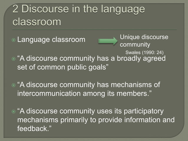 Discourse analysis and language teaching | PPTX