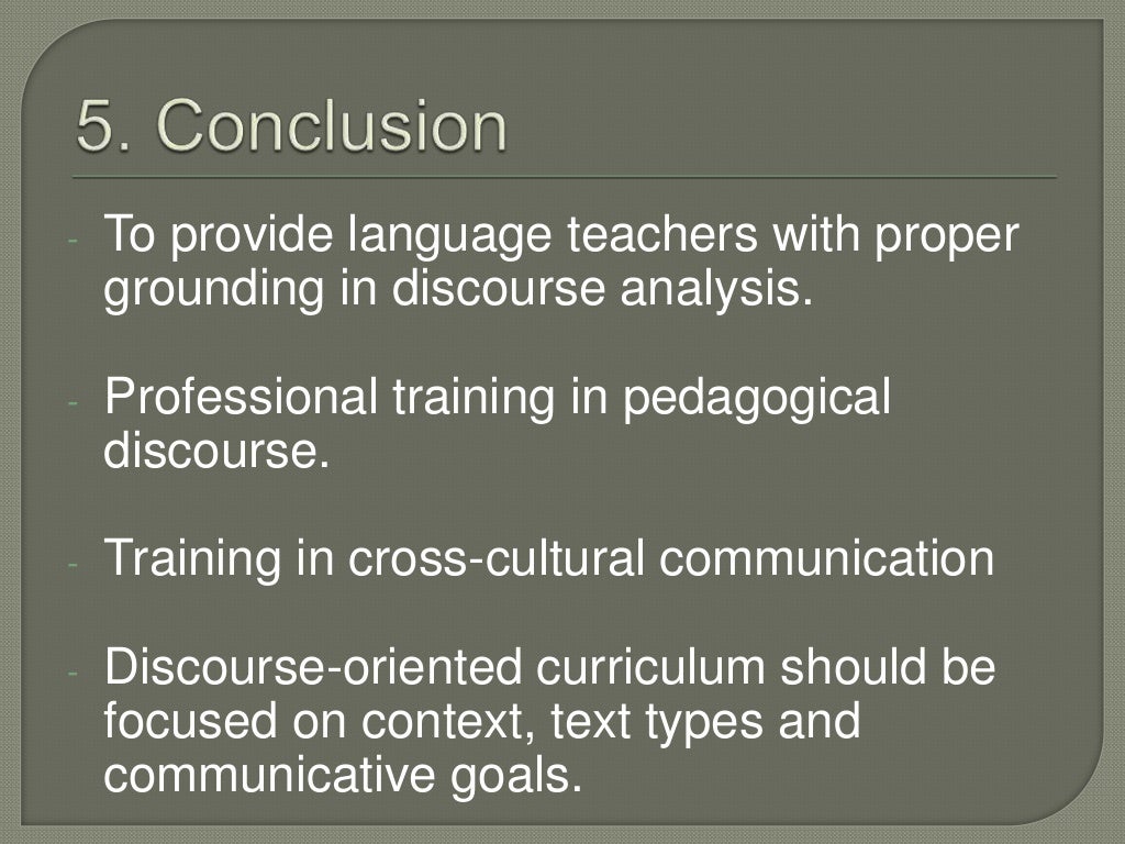 Discourse analysis and language teaching