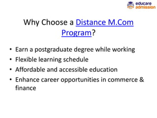 Distance M.Com Program at Subharti University | Admissions Open ...