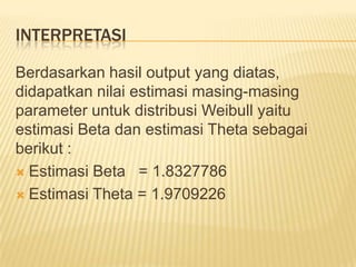 Tabel Normal, MLE Distribusi Normal & Weibull, Grafik Mean & Standar ...