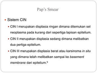 PPT HPV, vaksin, pap's smear dan penilaiannya | PPTX