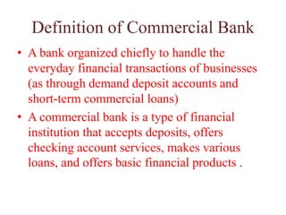Ppt dr. damji b h commercial banking | PPT