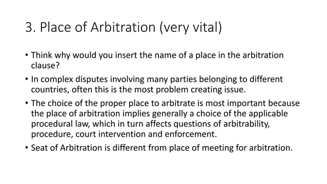 Drafting Arbitration Clause | PPTX | Law