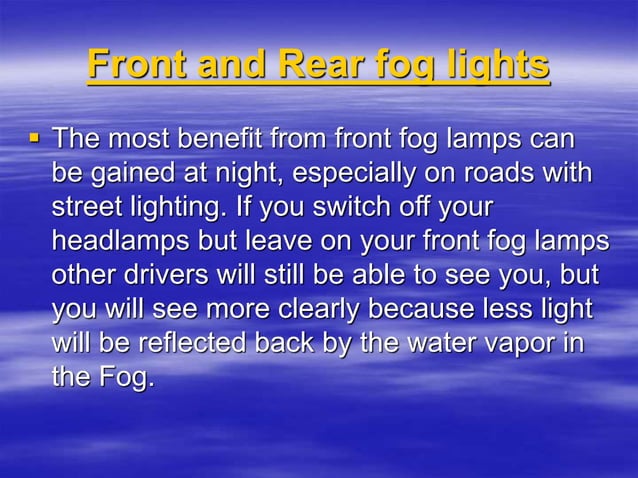 PPT DRIVING IN FOG - Presentation that gives an awareness | PPT