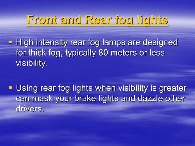 PPT DRIVING IN FOG - Presentation that gives an awareness | PPT