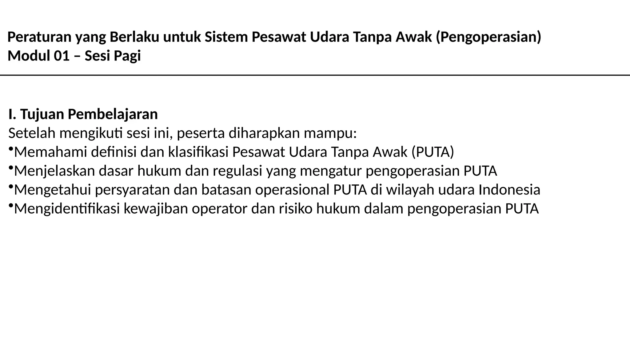 PPT DRONE Klasifikasi Ruang Udara, Kebutuhan Operasional, KKOP ...