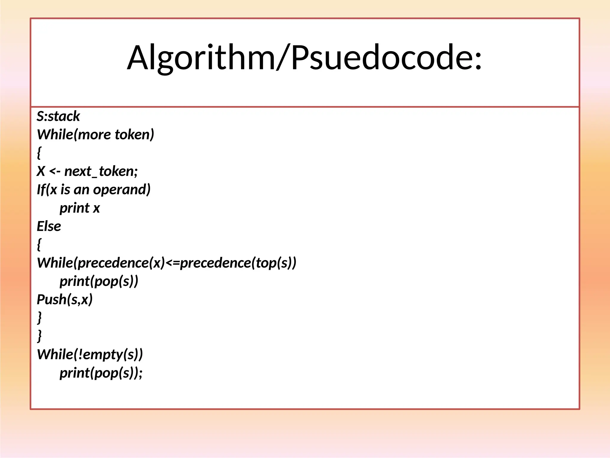 infix to prefix conversion of class 12 s | PPT