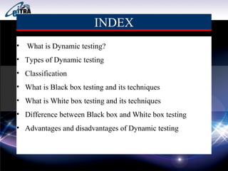 Dynamic Testing | PPT