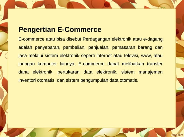 Ppt e commerce &e-business | PPT