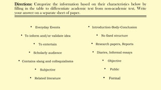 Reading Academic Text Powerpoint Presentation | PPTX