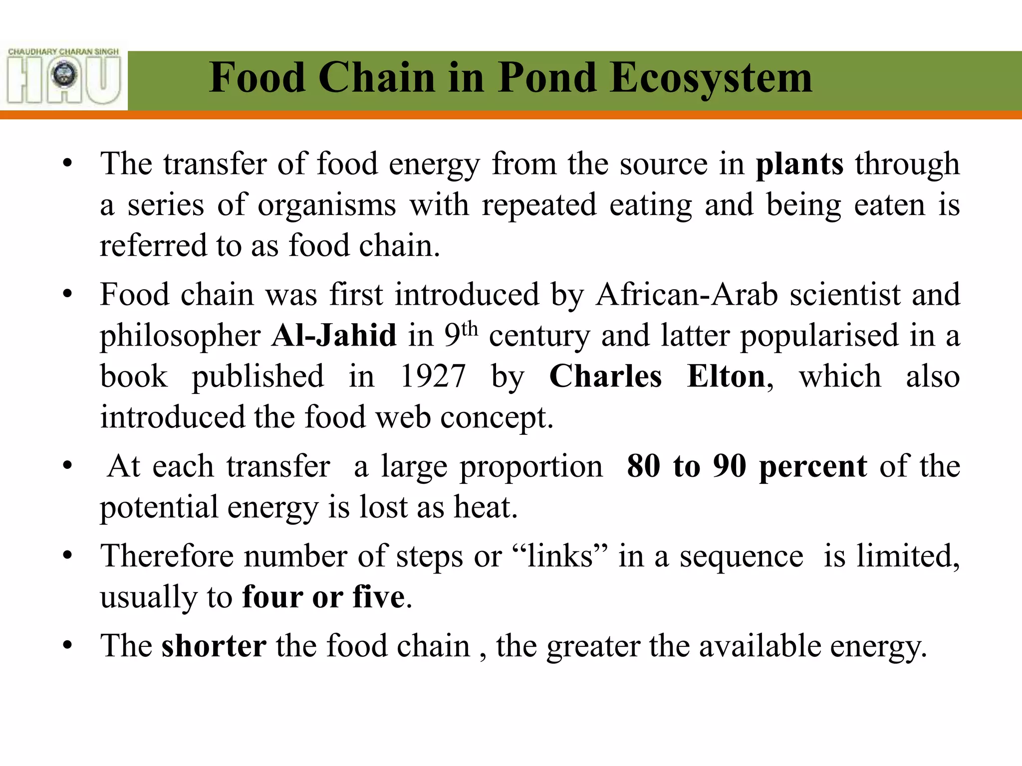Ppt ecology of fish pond ecosystem | PPTX