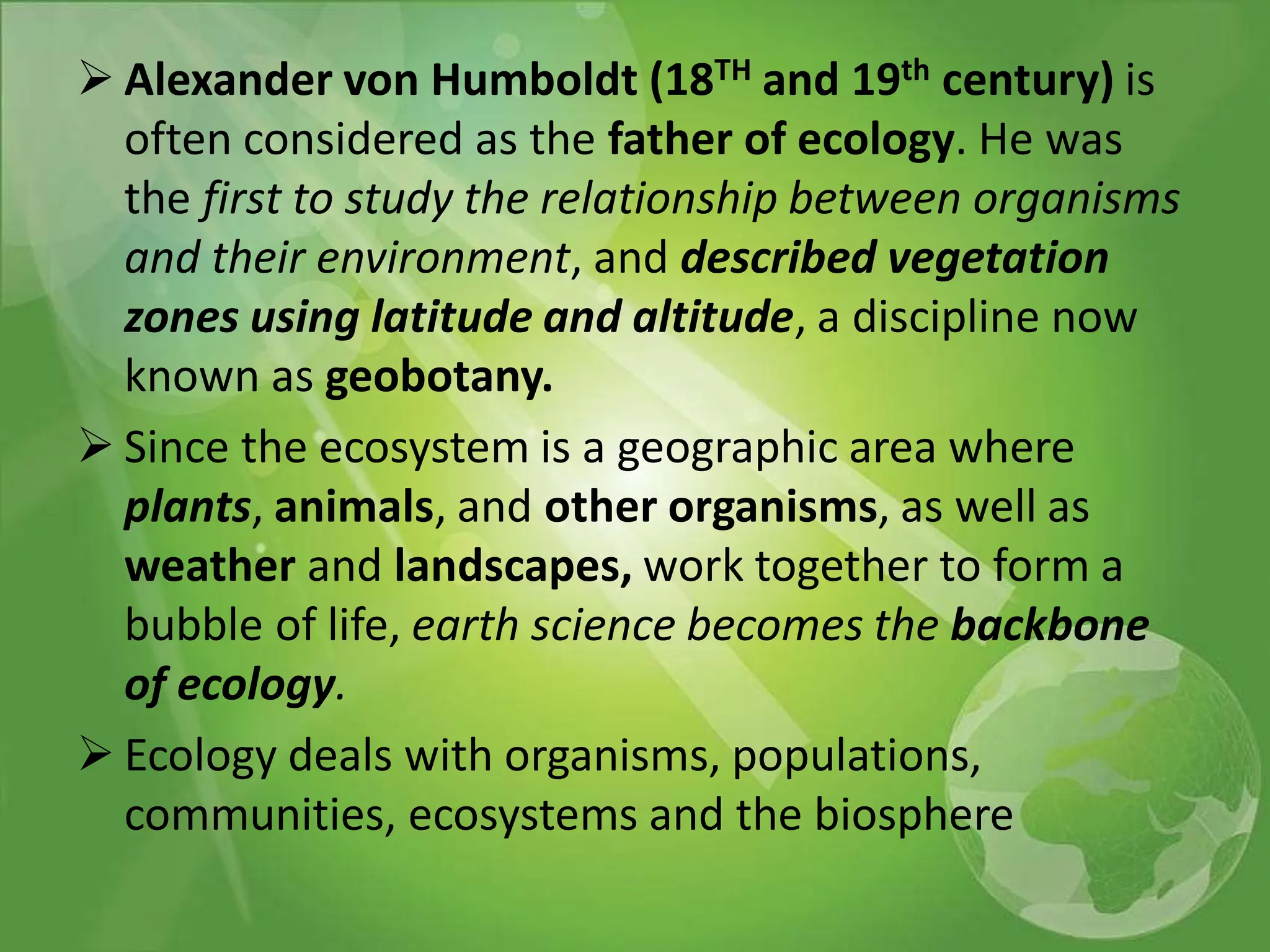 Overview , branches., the histological development of ecology.. | PDF