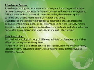 Overview , branches., the histological development of ecology.. | PDF