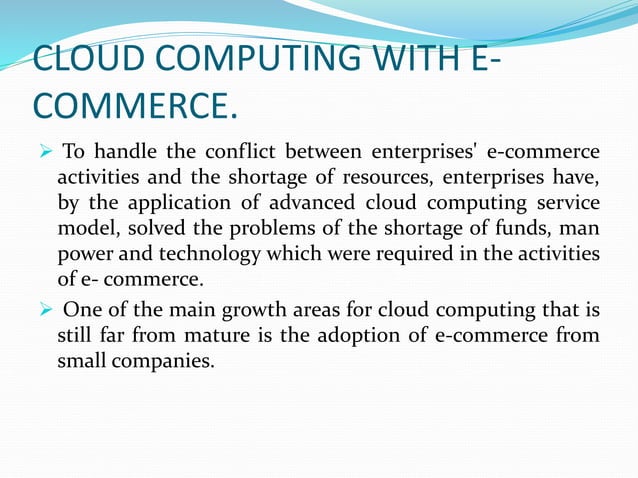 Cloud Computing In E Commerce Ppt