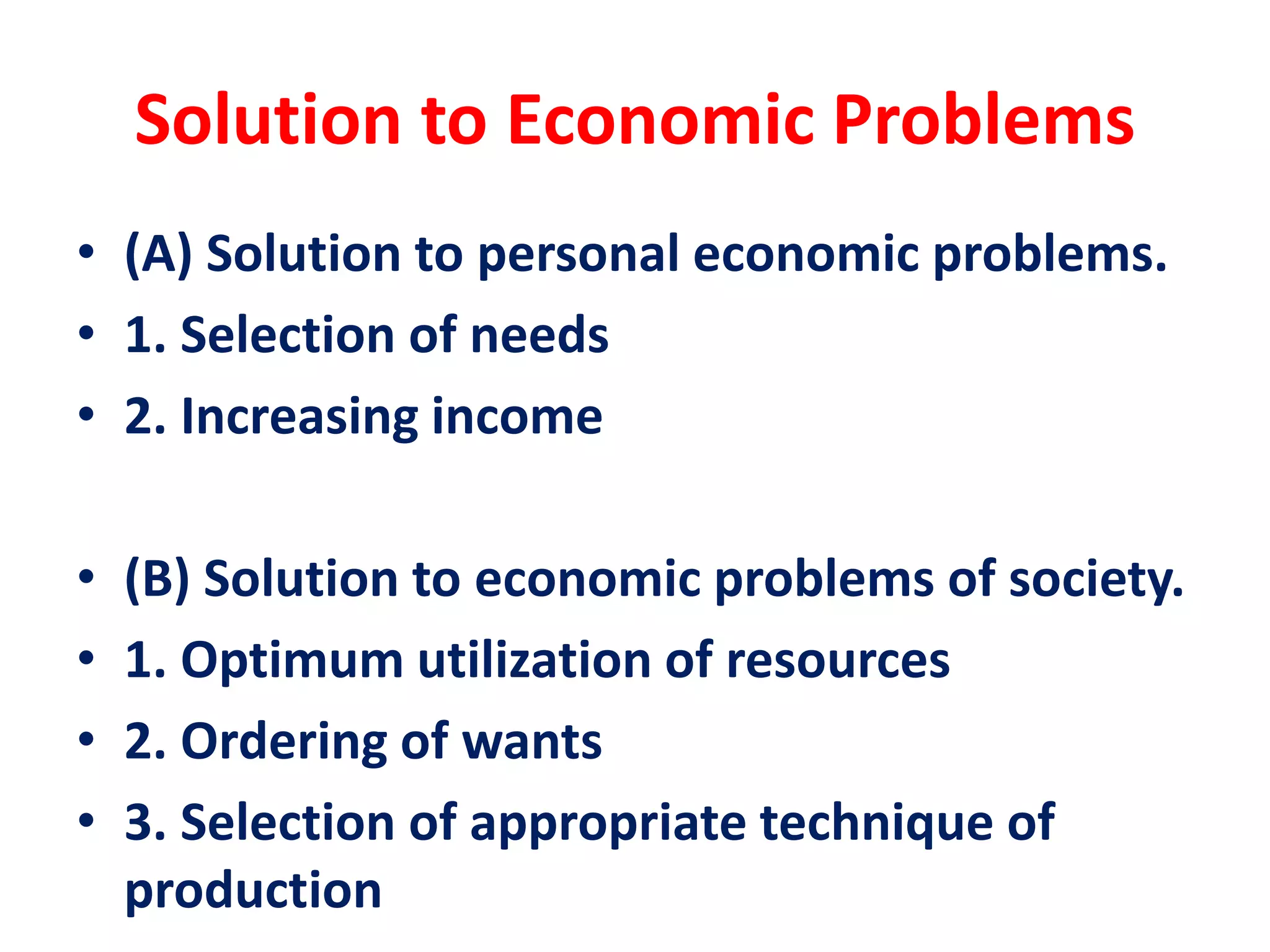 Ppt economic problem dr. b h damji | PPT