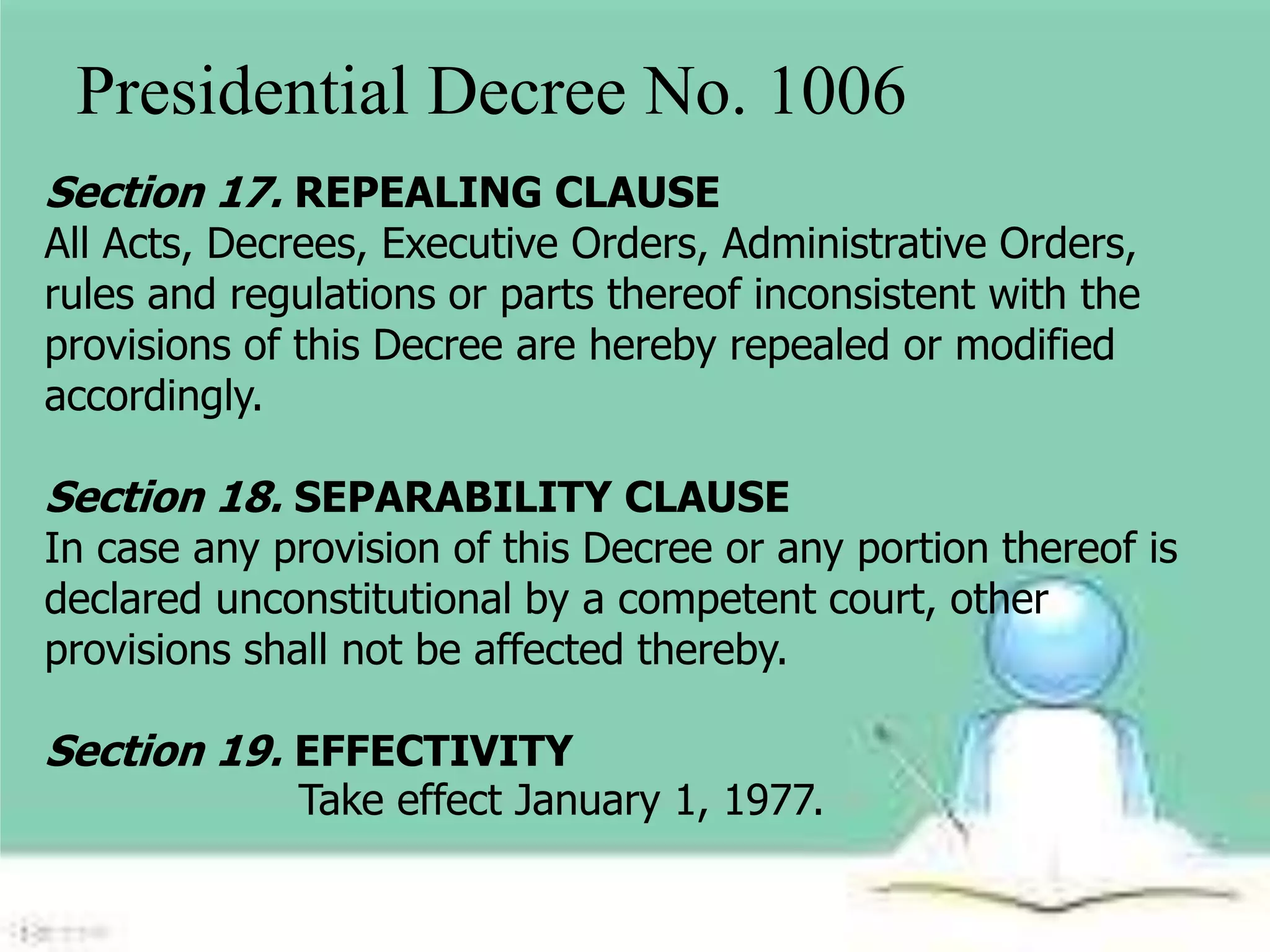 Presidential Decree 1006 | PPTX
