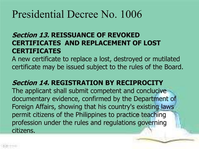 Presidential Decree 1006 | PPTX