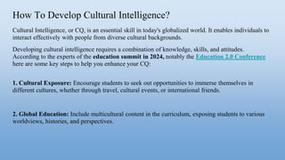 Education 2.0 Conference Highlights The Role Of Cultural Intelligence To Prepare Students For A ...