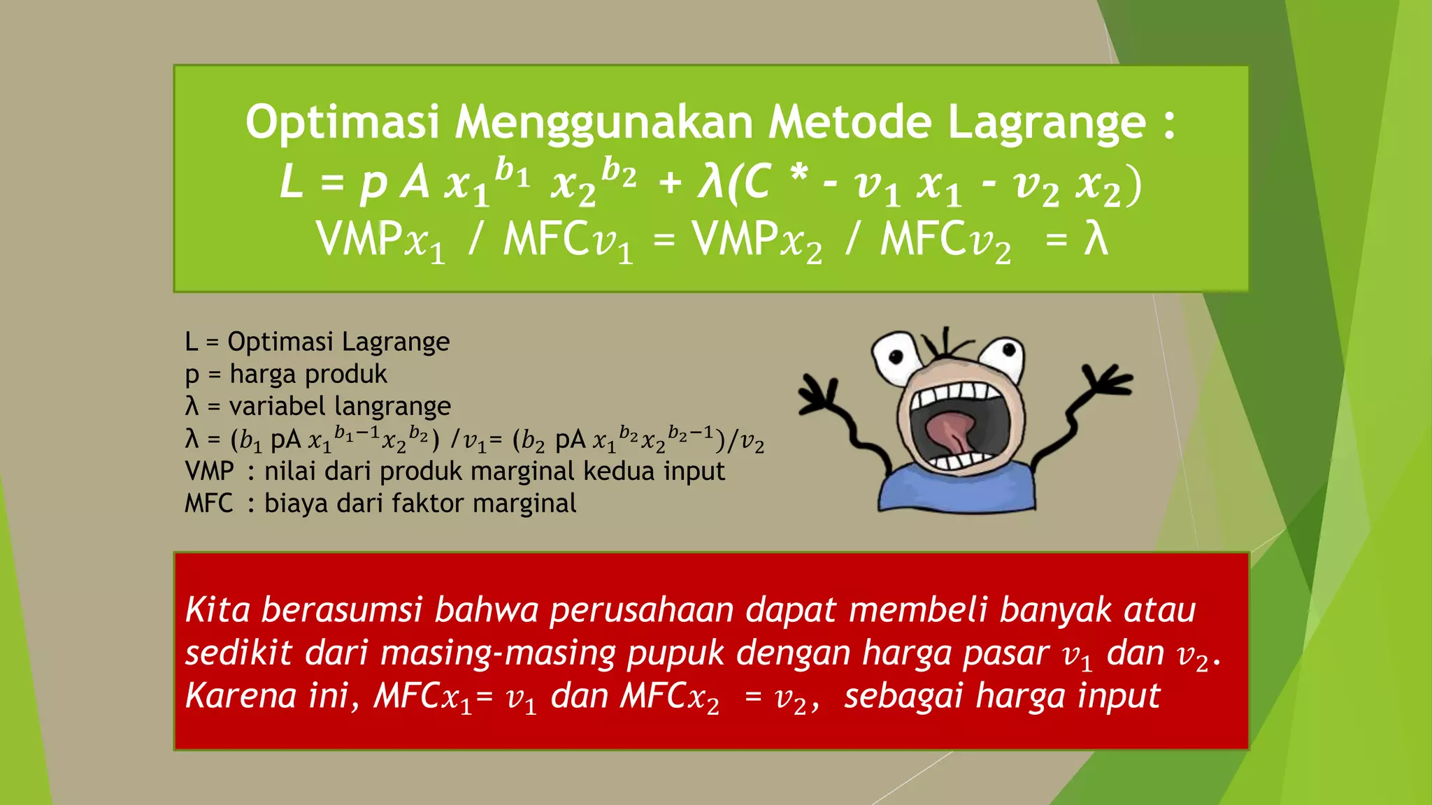 Produksi dengan 2 variabel input | PPTX