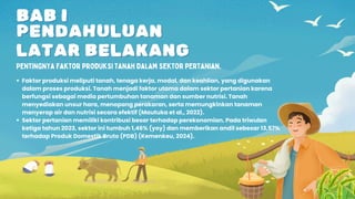 EKONOMI PERTANIAN-FAKTOR PRODUKSI UTAMA DAN TANAH pdf | PPT