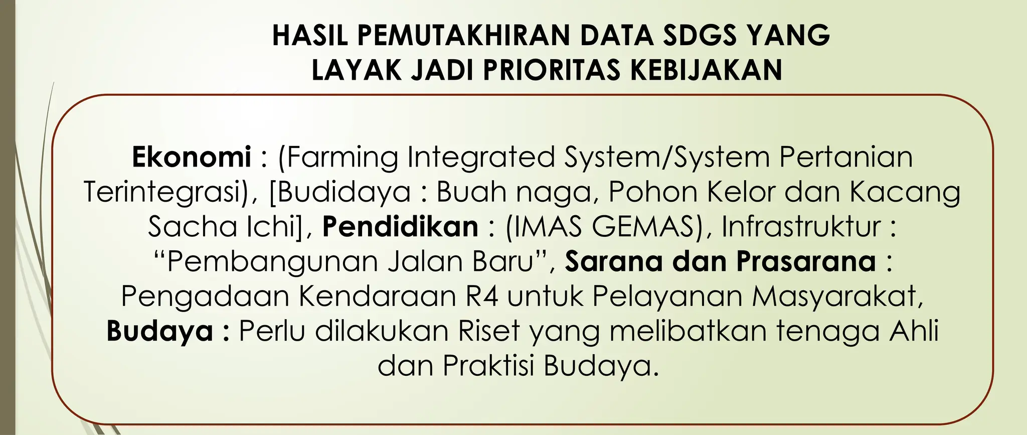 Ekspose pemutakhiran data SDGS tahun 2024 | PPTX
